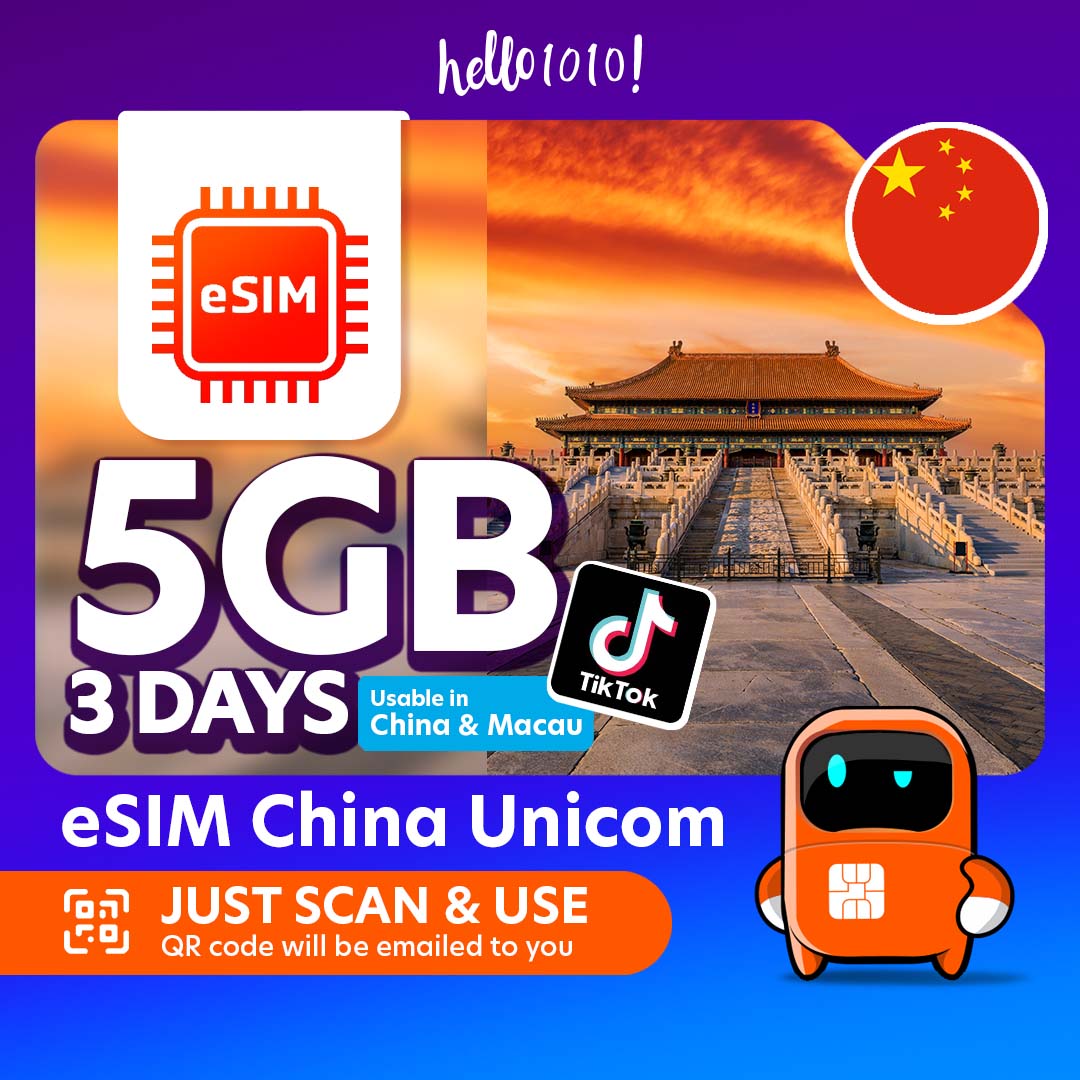 eSIM China Unicom – Hello1010 Travel eSIM & SIM
