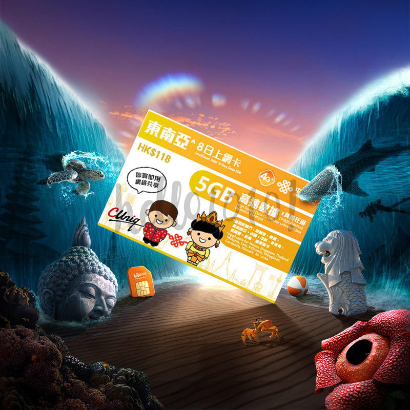 South East Asia Unicom Travel Prepaid SIM Card – Hello1010 Travel eSIM ...